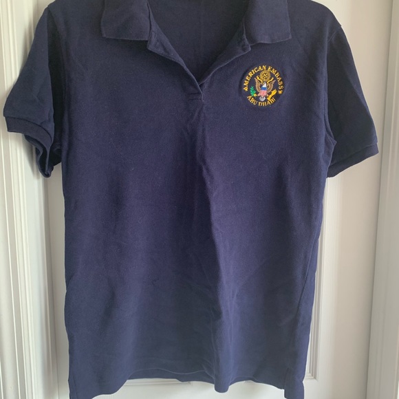 Embassy | Shirts | Rare Navy Blue Polo Shirt Embroidered Abu Dhabi ...